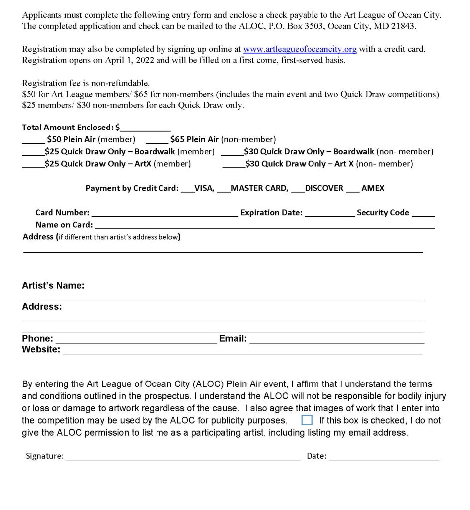 Artists Paint OC | Art League of Ocean City MD | Center for the Arts